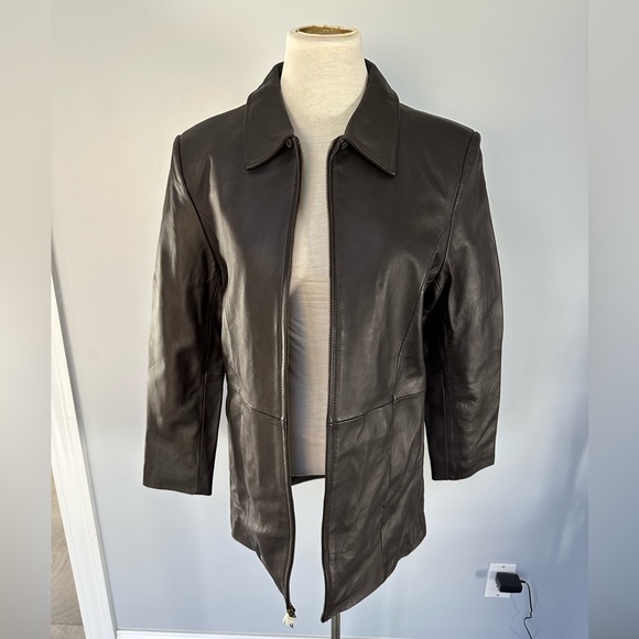 Centigrade | Jackets & Coats | Centigrade Brown Leather Jacket W Fur ...